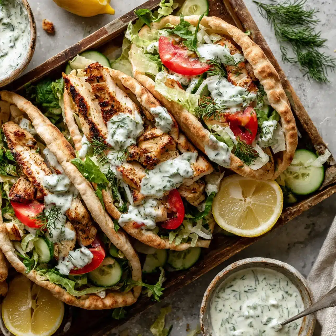 Sheet Pan Chicken Pitas with Herby Ranch